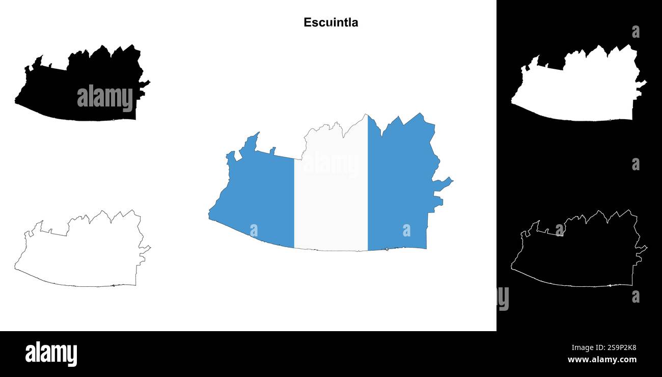 Escuintla department outline map set Stock Vector Image & Art - Alamy