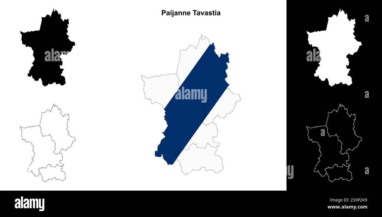 Paijanne Tavastia region outline map set Stock Vector Image & Art - Alamy