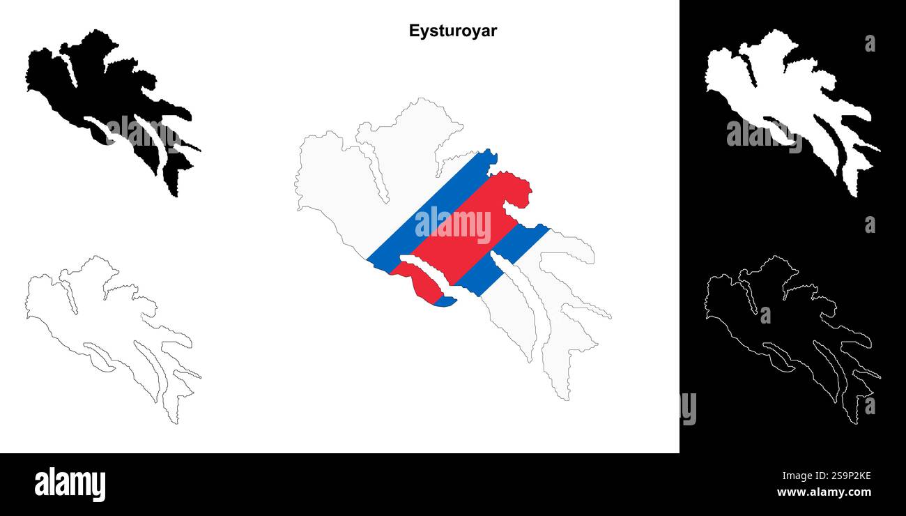 Eysturoyar region outline map set Stock Vector Image & Art - Alamy