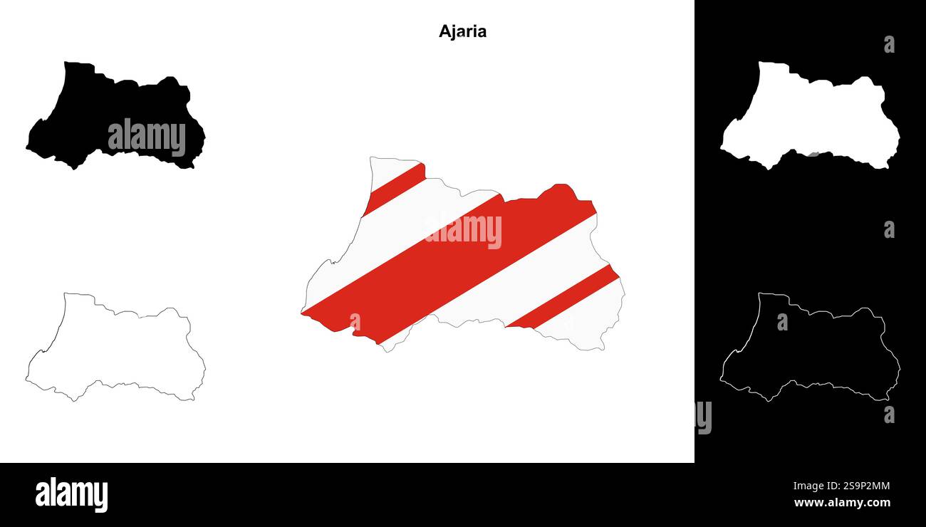 Ajaria region outline map set Stock Vector Image & Art - Alamy