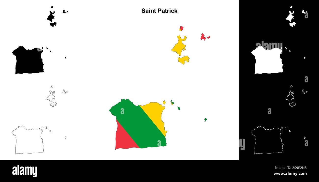 Saint Patrick parish outline map set Stock Vector Image & Art - Alamy