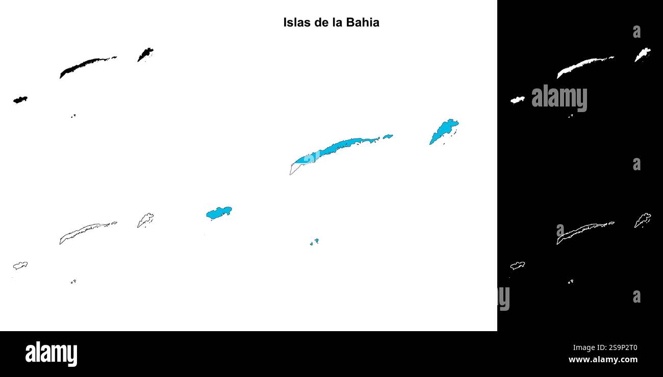 Blank islas de la bahia map hi-res stock photography and images - Alamy