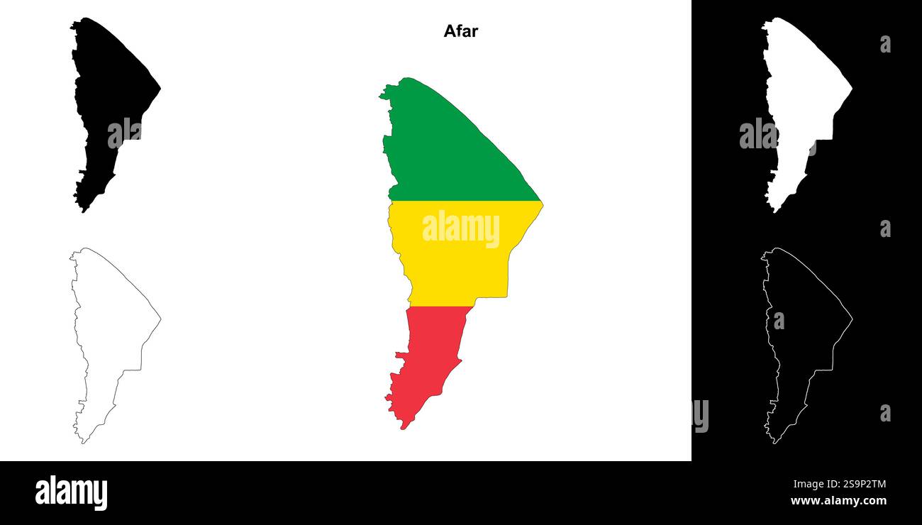 Afar region outline map set Stock Vector Image & Art - Alamy