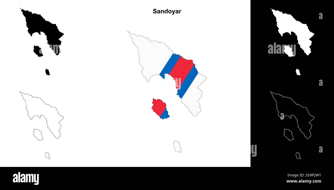 Sandoyar region outline map set Stock Vector Image & Art - Alamy