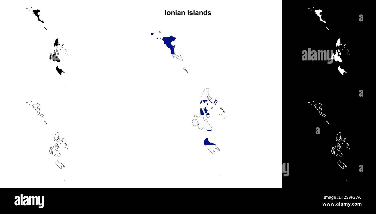 Ionian Islands outline map set Stock Vector Image & Art - Alamy