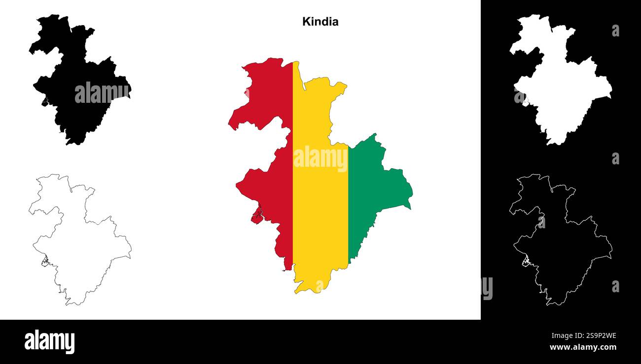 Kindia region outline map set Stock Vector Image & Art - Alamy