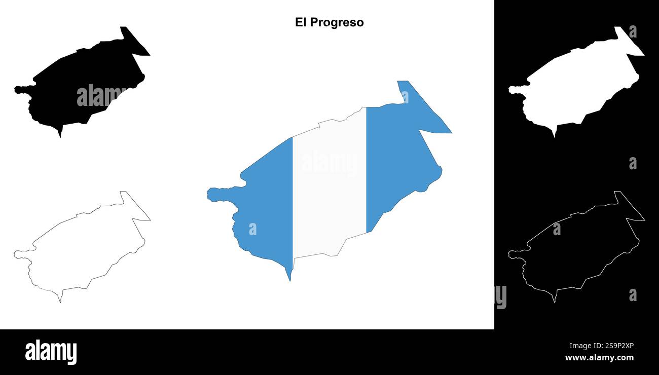 El Progreso department outline map set Stock Vector Image & Art - Alamy