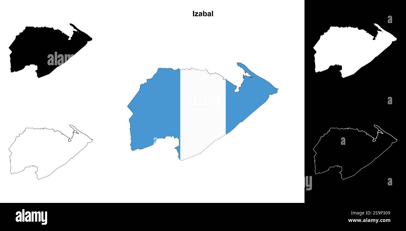 Izabal vector outline map hi-res stock photography and images - Alamy