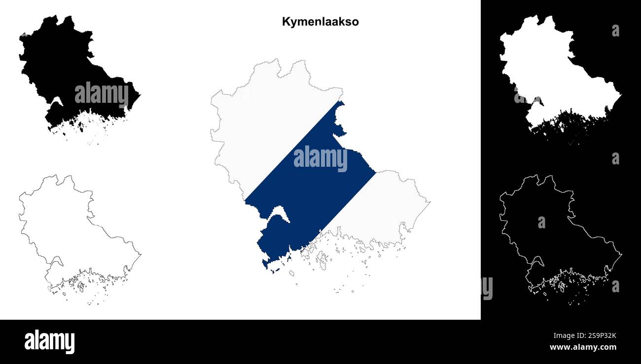 Kymenlaakso region outline map set Stock Vector Image & Art - Alamy