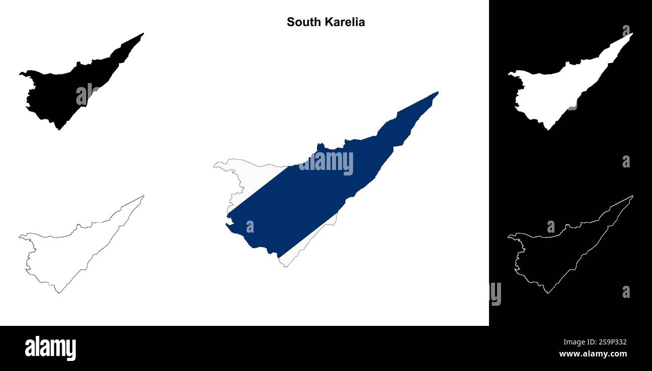 South Karelia region outline map set Stock Vector Image & Art - Alamy