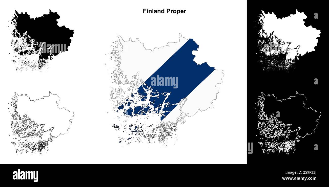 Finland proper outline map Stock Vector Images - Alamy