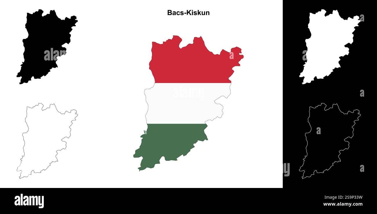 Bacs-Kiskun county outline map set Stock Vector Image & Art - Alamy