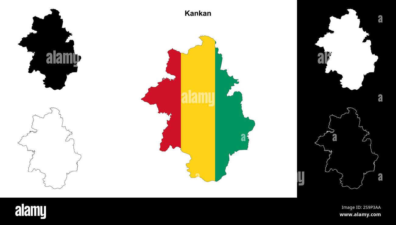 Kankan region outline map set Stock Vector Image & Art - Alamy
