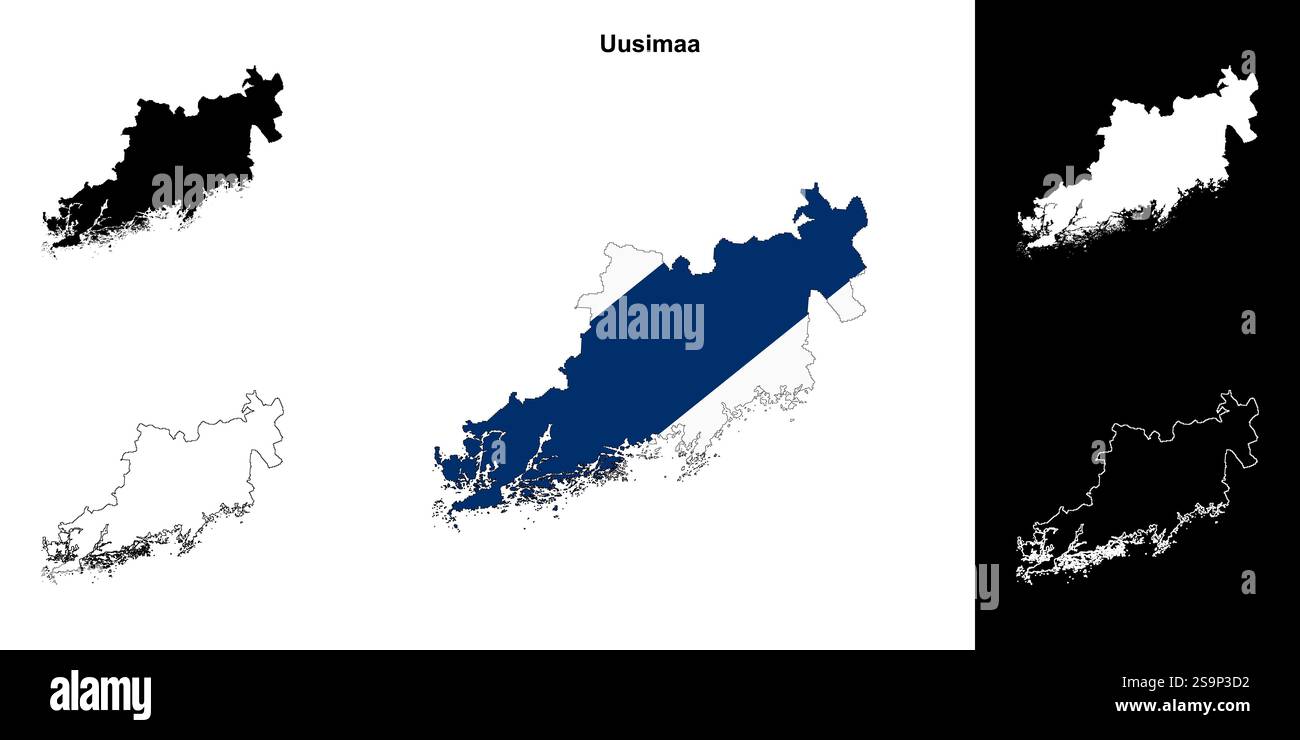 Uusimaa region outline map set Stock Vector Image & Art - Alamy
