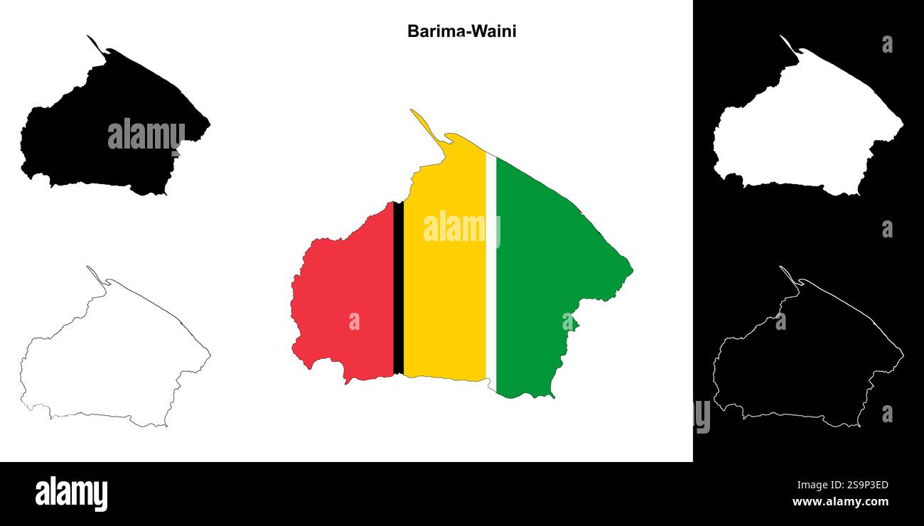 Barima-Waini region outline map set Stock Vector Image & Art - Alamy