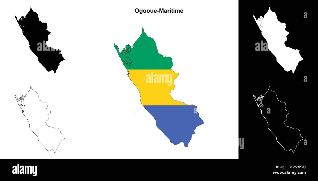 Ogooue-Maritime province outline map set Stock Vector Image & Art - Alamy