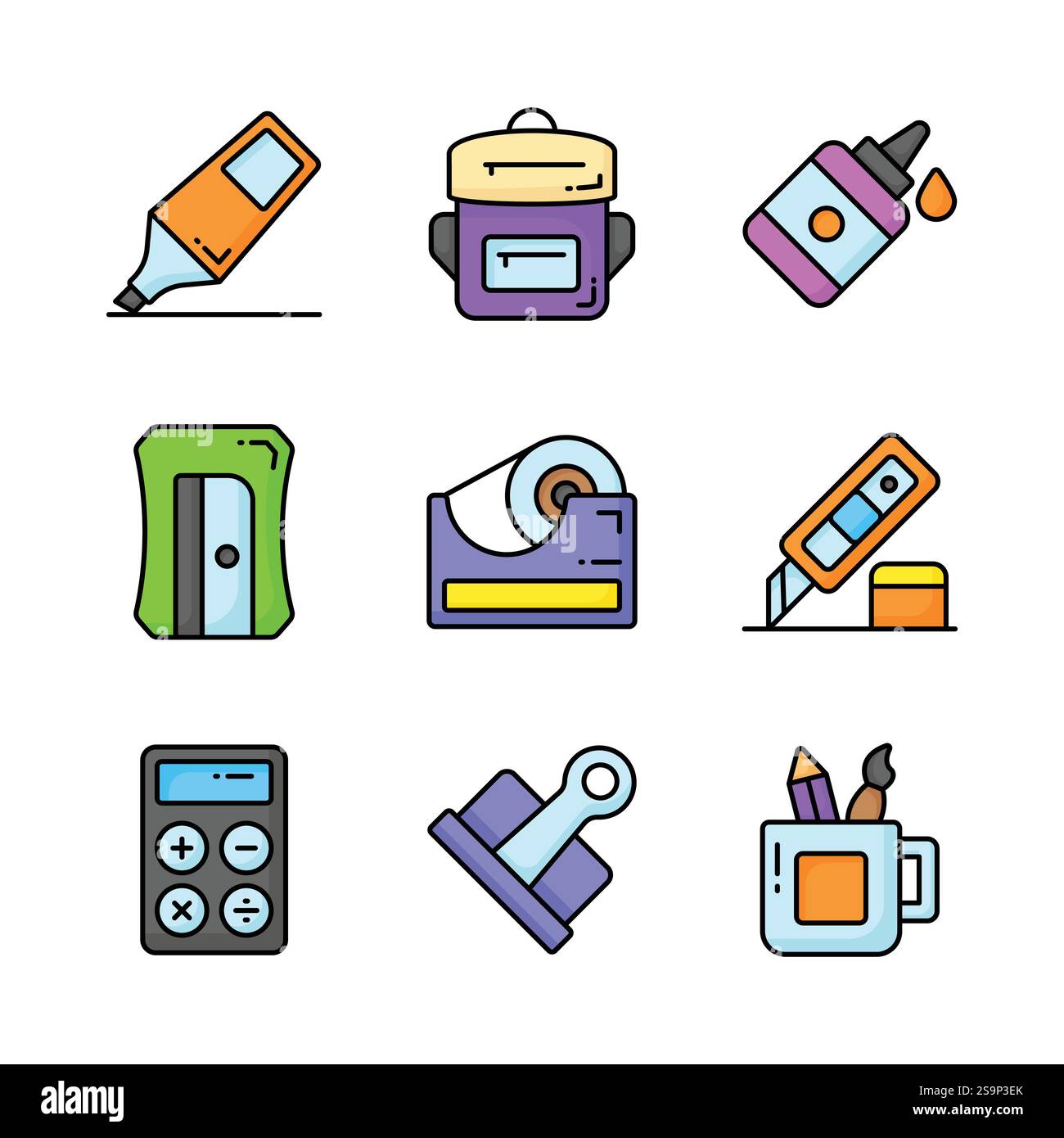 Elevate your workspace with our Stationery Icons Set. A curated ...