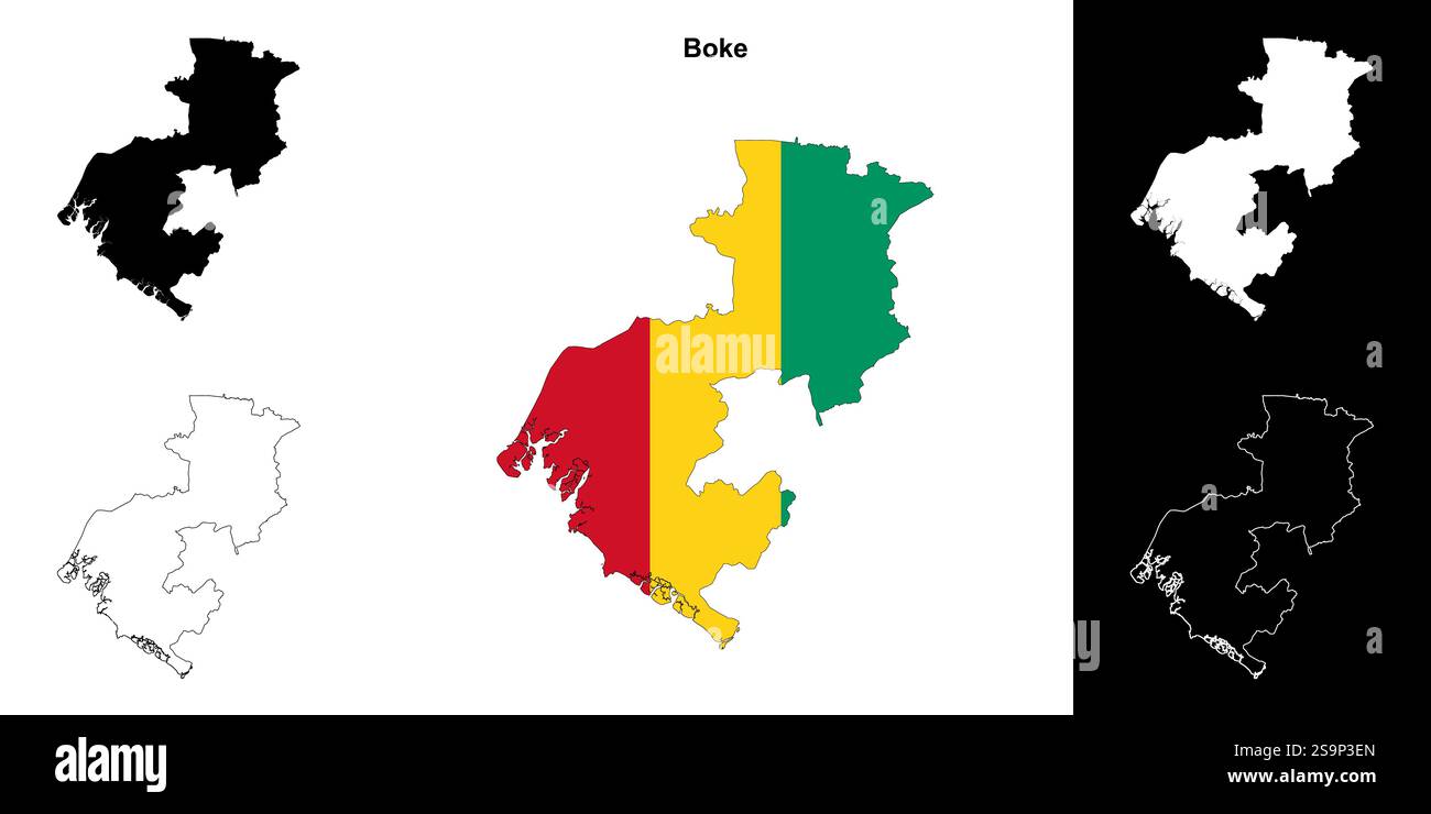 Boke region outline map set Stock Vector Image & Art - Alamy