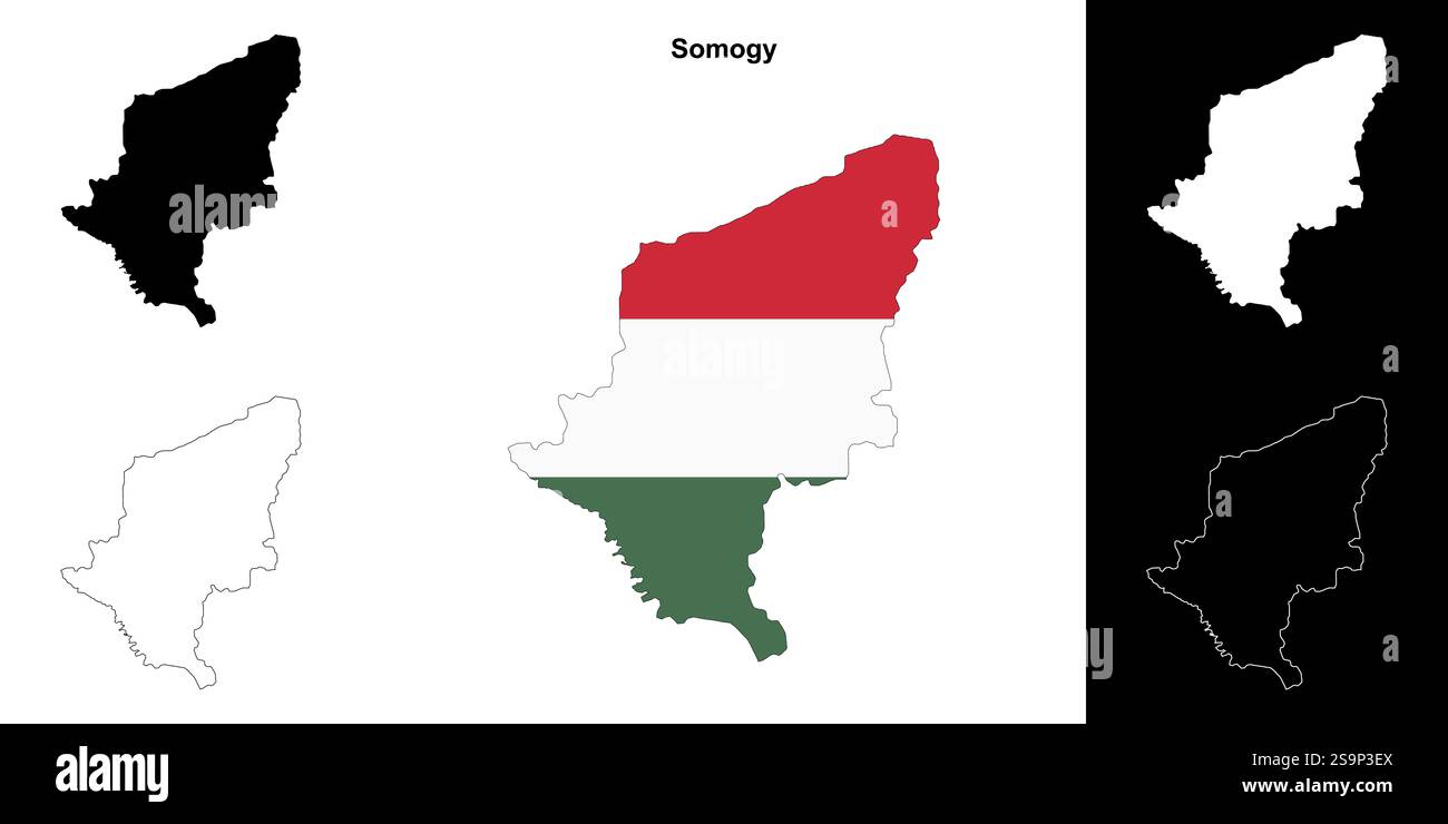 Somogy outline map hi-res stock photography and images - Alamy