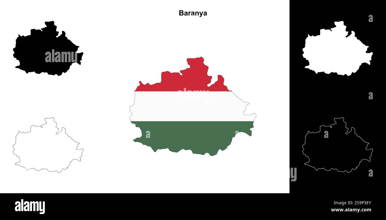 Baranya county outline map set Stock Vector Image & Art - Alamy