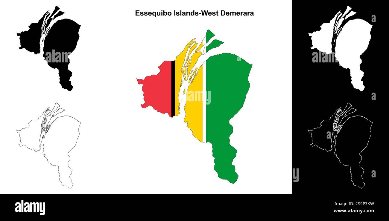 Essequibo islands west demerara eps map hi-res stock photography and ...