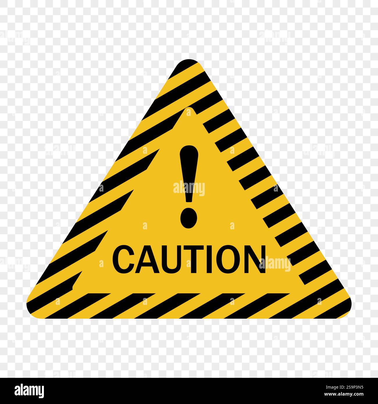 Warning triangle icon. Yellow and black hazard warning symbol Stock ...