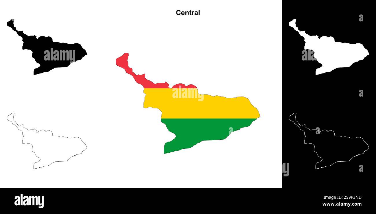 Central region outline map set Stock Vector Image & Art - Alamy