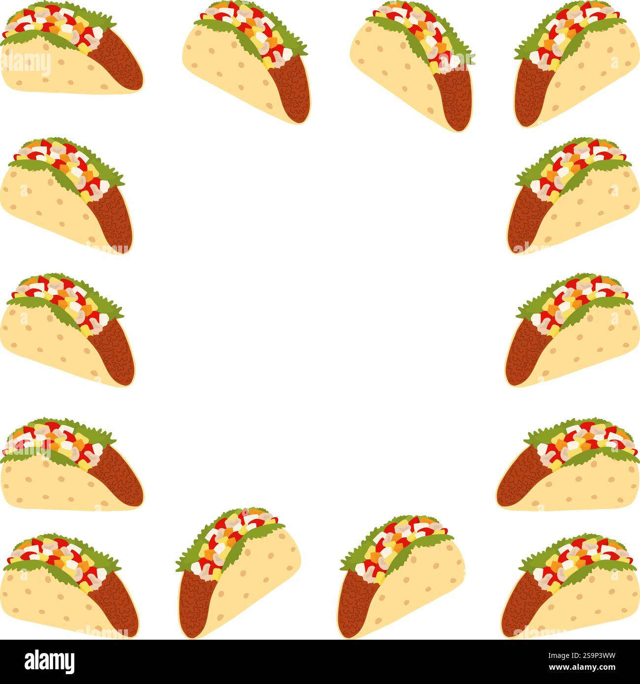 Mexican tacos food border background Cut Out Stock Images & Pictures ...