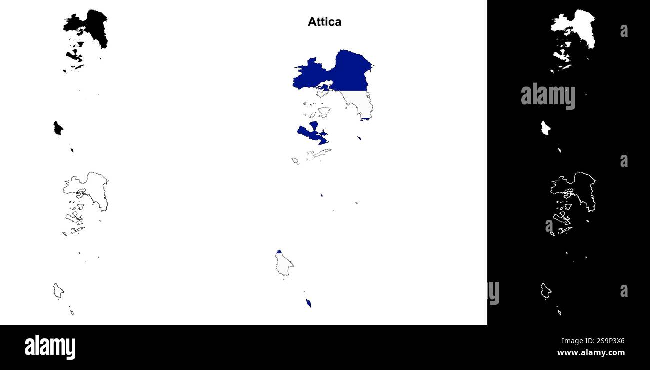 Attica vector outline map Stock Vector Images - Alamy