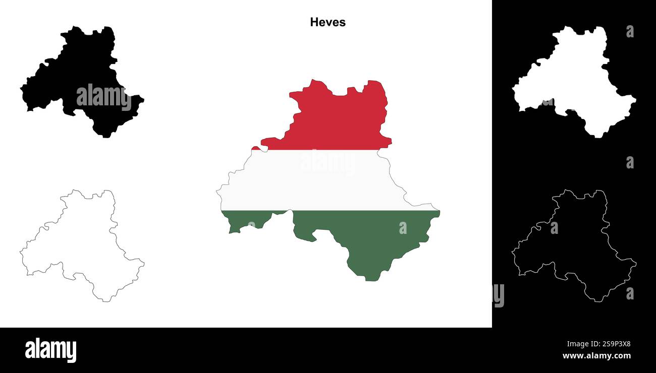 Heves county outline map set Stock Vector Image & Art - Alamy