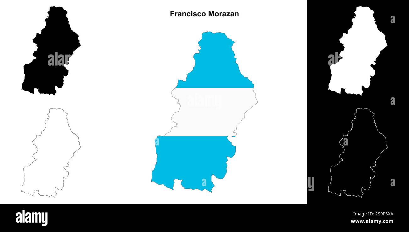 Francisco Morazan department outline map set Stock Vector Image & Art ...