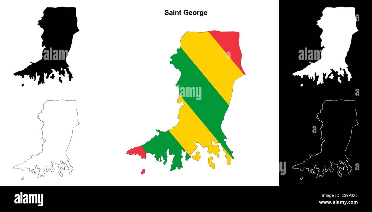 Saint george silhouette map hi-res stock photography and images - Alamy