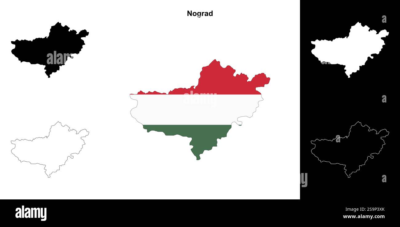 Nograd county outline map set Stock Vector Image & Art - Alamy