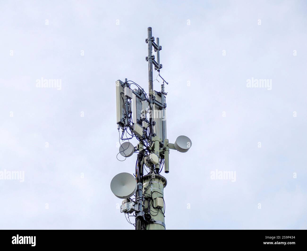 communication antenna isolated on white background Stock Photo - Alamy