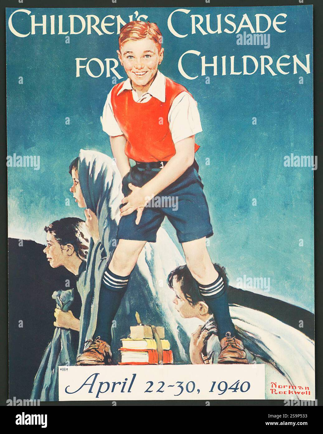 1940 Children's Crusade for Children Poster by Norman Rockwell for a ...