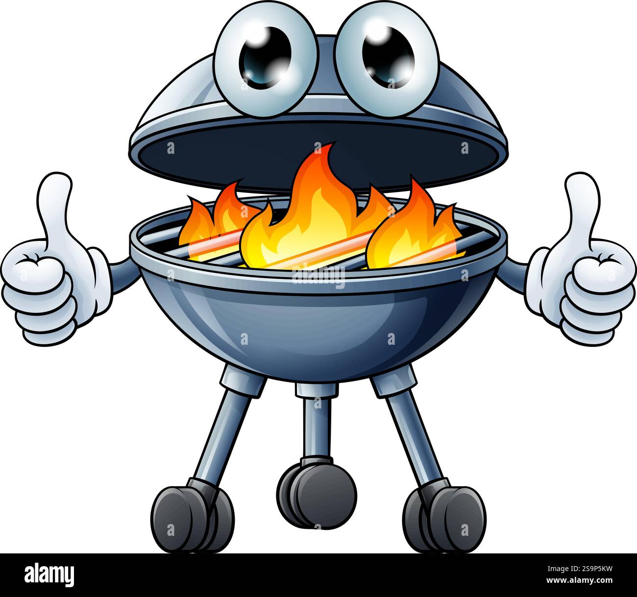Barbecue Cartoon Mascot Charcoal BBQ Person Stock Vector Image & Art ...