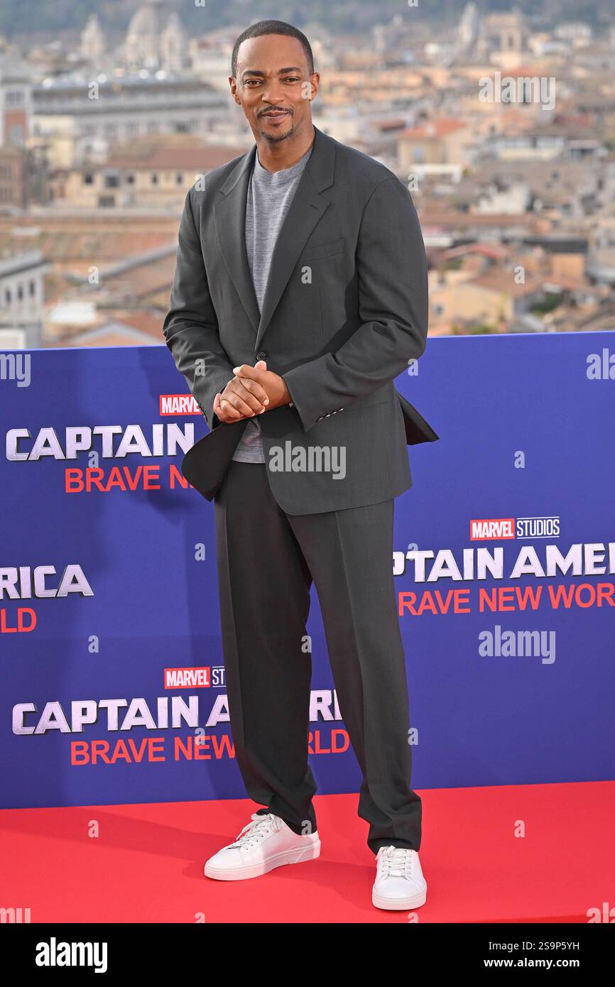 The Captain America: Brave New World film photocall Anthony Mackie ...