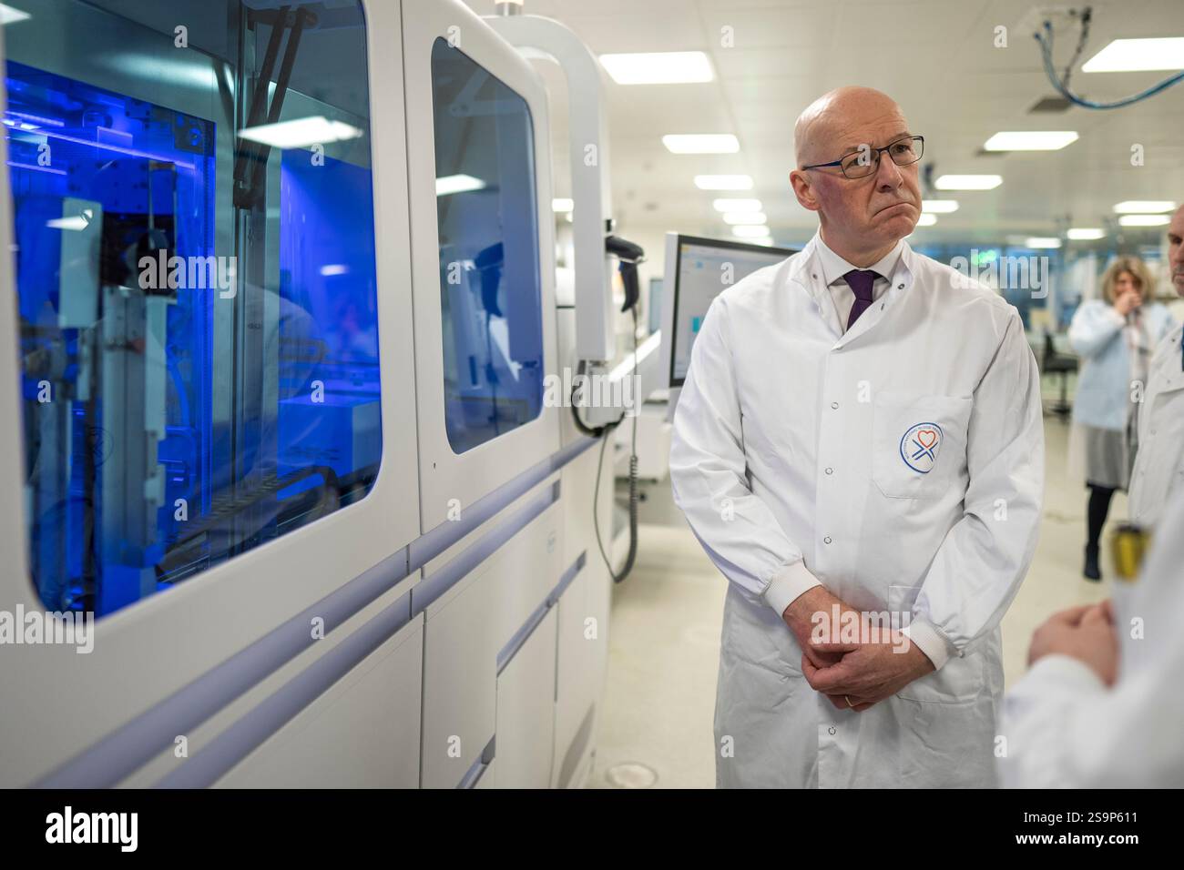 First Minister of Scotland John Swinney during his visit to the offices ...