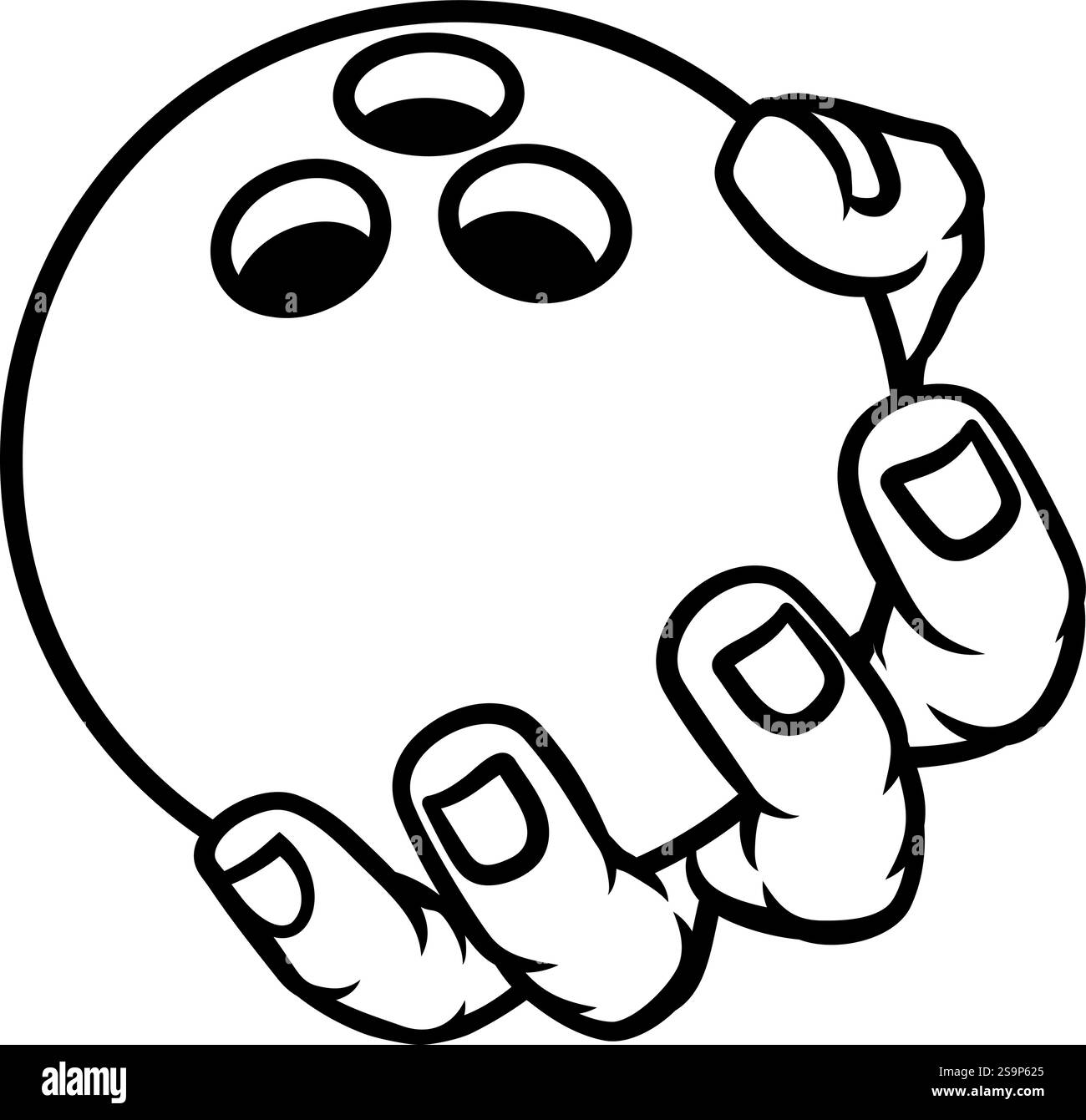 Mascot Person Hand Fist Holding Bowling Ball Stock Vector Image & Art ...