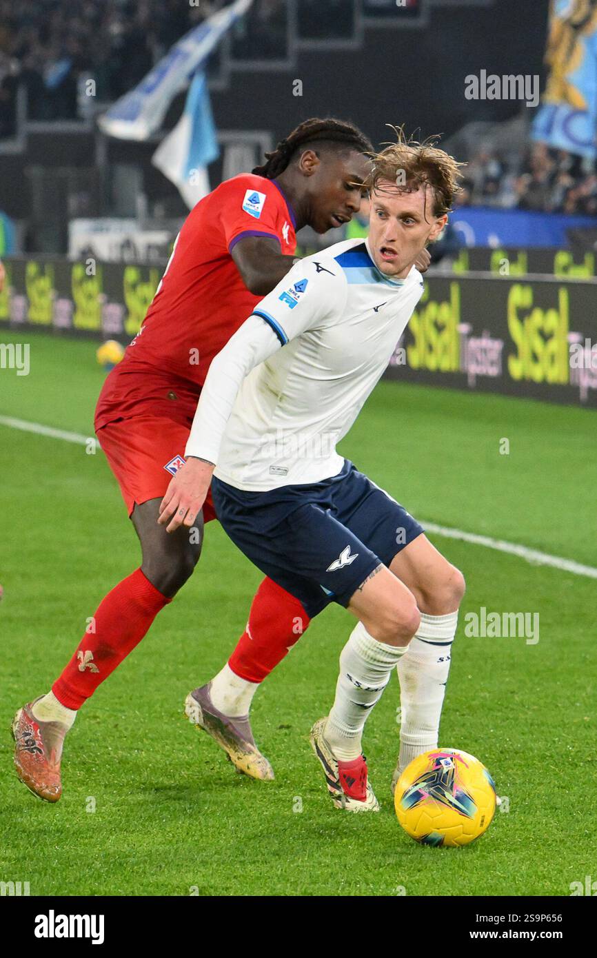 Rome, Italy. 26th Jan, 2025. Olimpico Stadium, Rome, Italy - Nicolo Rovella of SS Lazio under ...