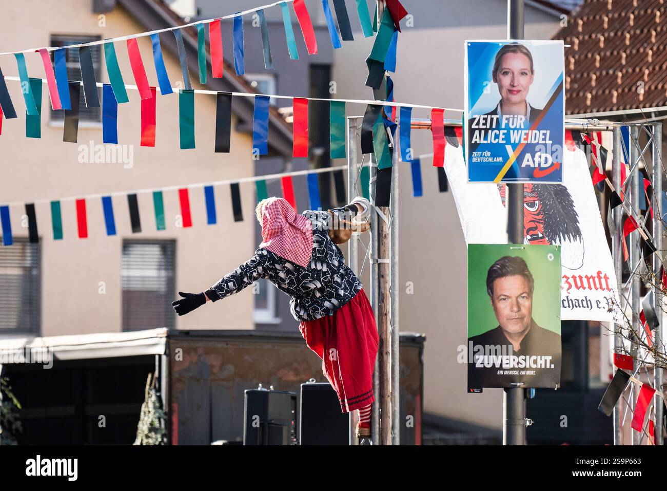 SYMBOL - 26 January 2025, Baden-Württemberg, Niedereschach: A witch ...