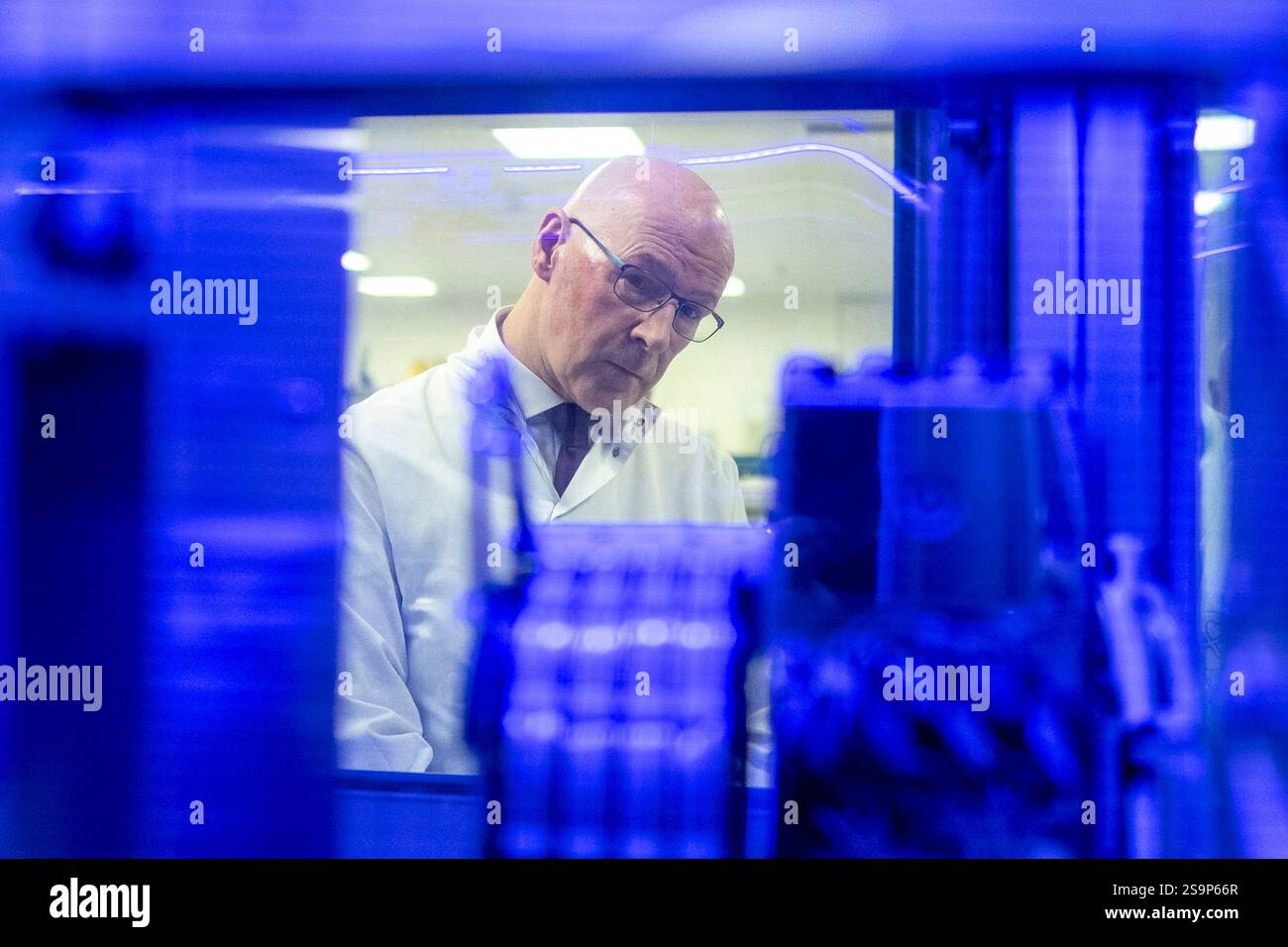 First Minister of Scotland John Swinney during his visit to the offices ...