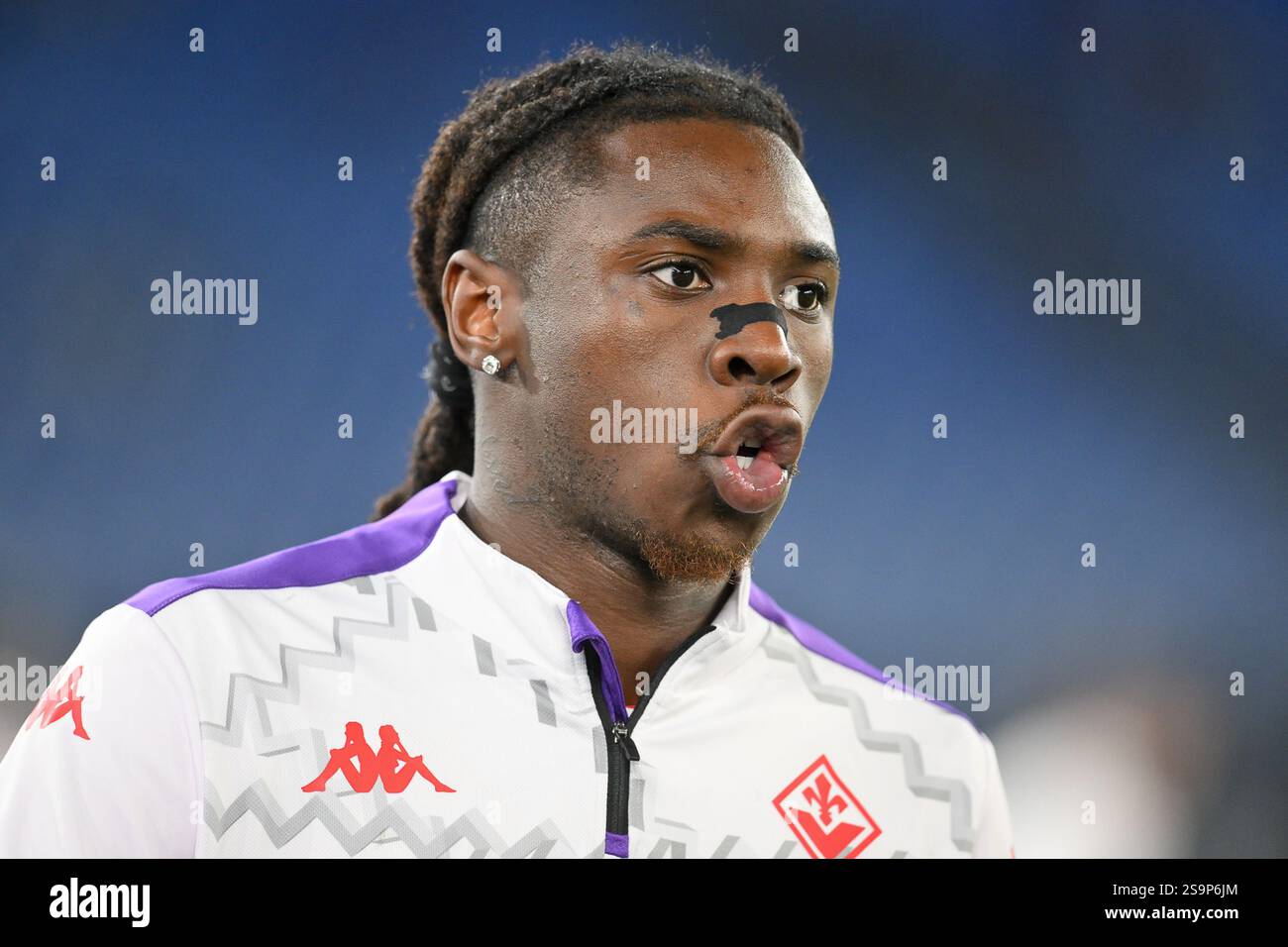 Olimpico Stadium, Rome, Italy - Moise Kean of AC Fiorentina during the pre-match warm-up during ...