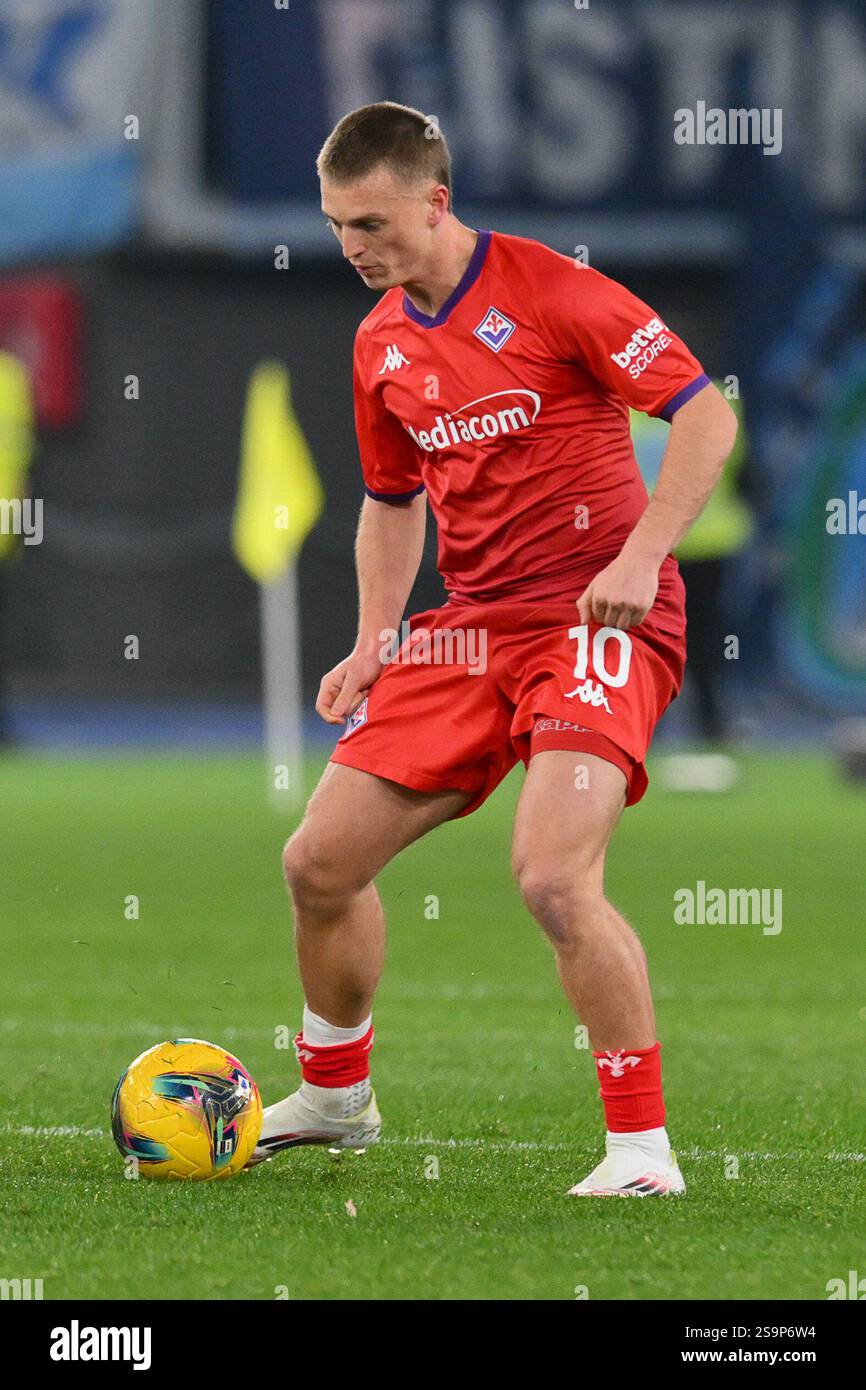 Olimpico Stadium, Rome, Italy - Albert Guomundsson of AC Fiorentina ...