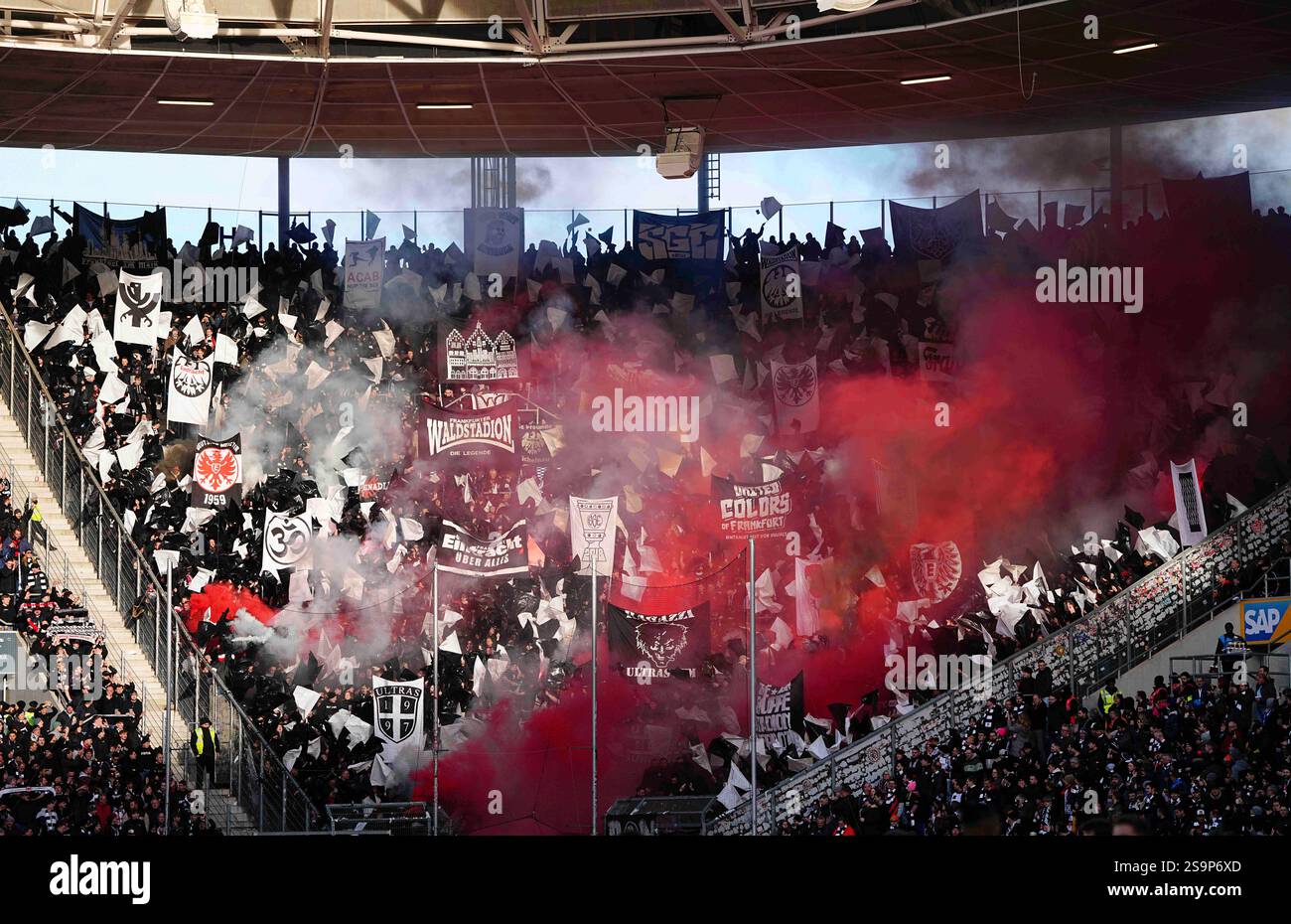 January 26 2025: Eintracht Frankfurt Fans during a 1. Bundesligaa game ...