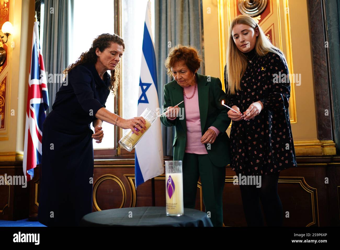(left to right) FCDO Head of Human Rights Hazel Cameron, Holocaust ...