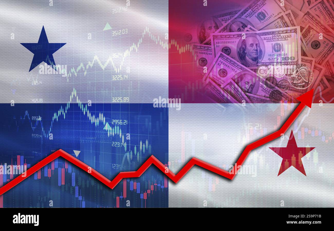 Panama economic growth on financial graph. Panama financial growth on ...