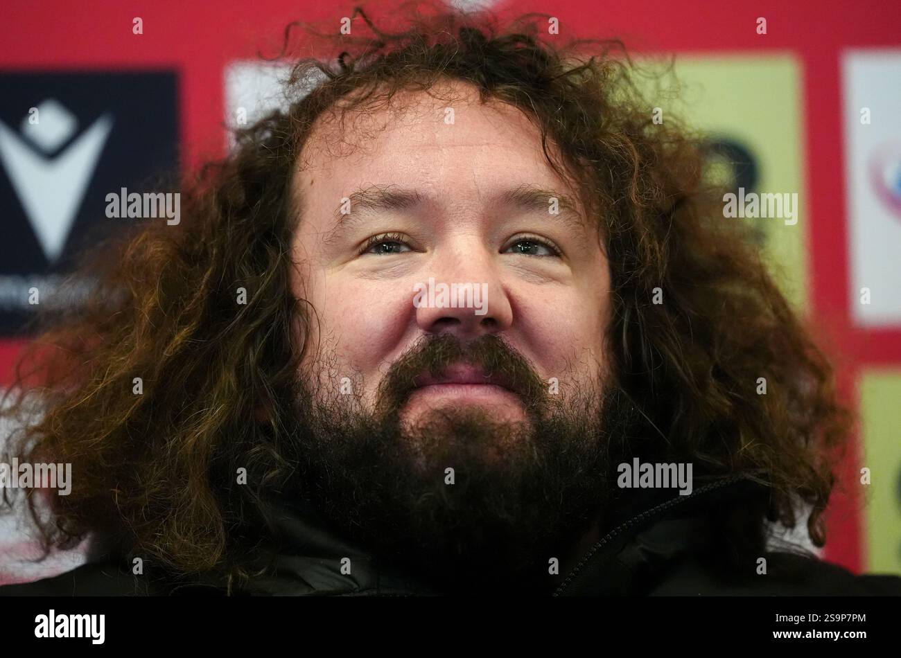 Wales scrum coach Adam Jones during a press conference at the Vale ...