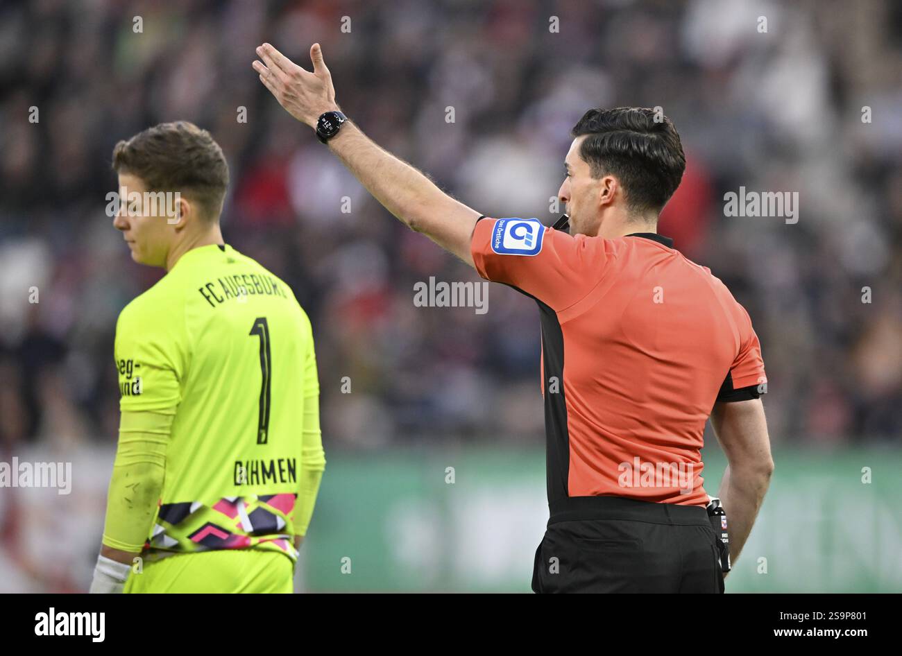 Referee Referee Florian Badstuebner Gesture Gesture Goalkeeper Finn ...