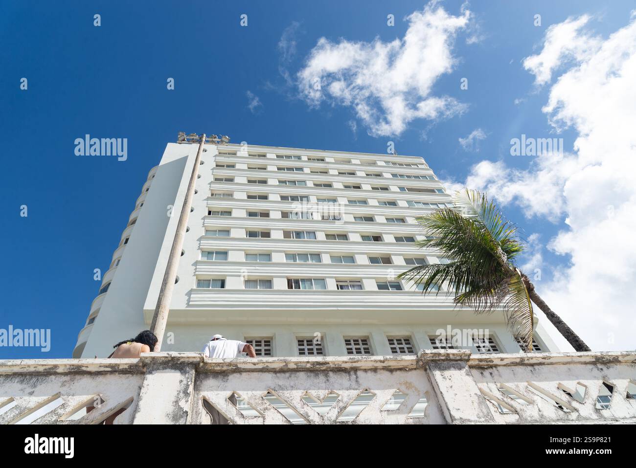Bottom view of the famous Oceania building located in Farol da Barra in ...